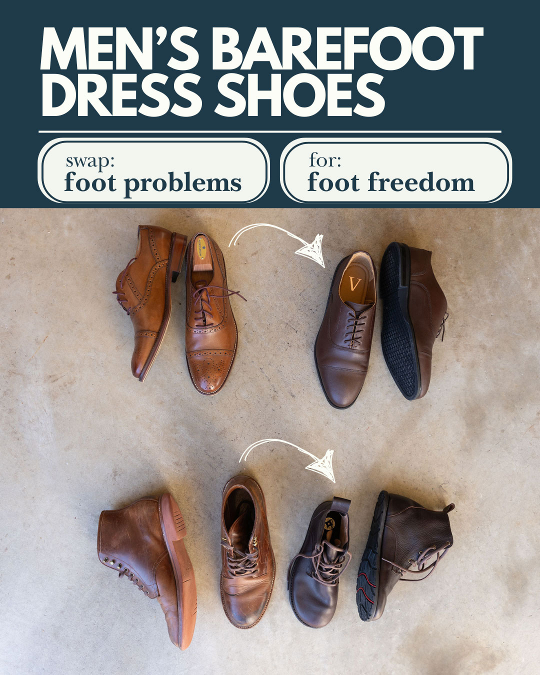 Men's Barefoot Dress Shoes: Zero Drop + Wide Toe Box